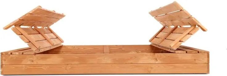 Dětské dřevěné pískoviště s poklopem a lavičkami Baby Mix 180x180 cm