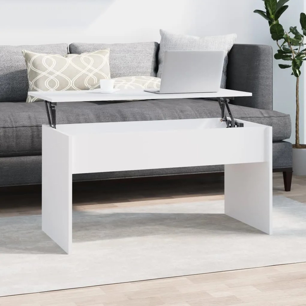 vidaXL Konferenční stolek 102 x 50,5 x 52,5 cm kompozitní dřevo [809635] Barva: bílá s vysokým leskem