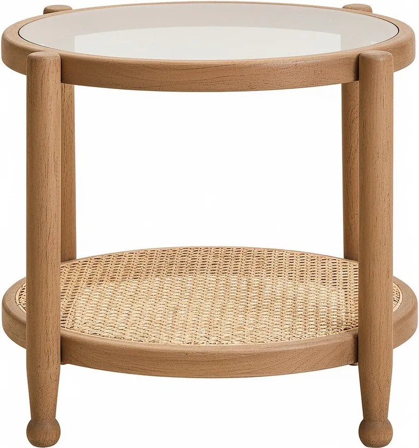 Kulatý odkládací stolek se skleněnou deskou ø 57 cm Cebu – Premier Housewares