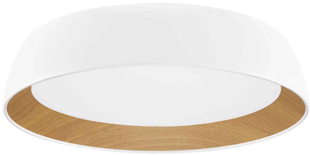 LED stmívatelné bílo-dřevěné moderní stropní svítidlo Sigi