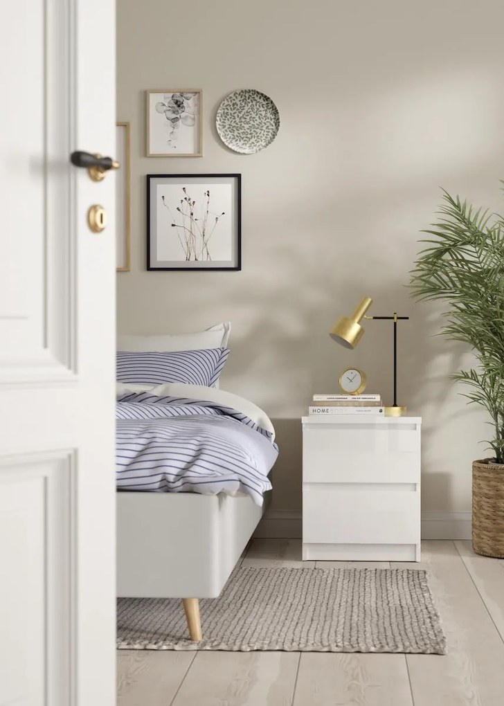 FALCO Noční stolek Simplicity 230 bílý lesk