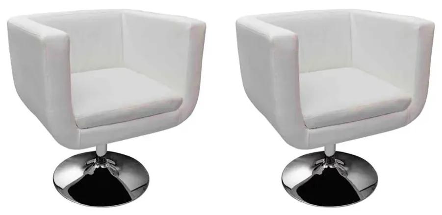 Barová židle - umělá kůže - 2 ks | bílá