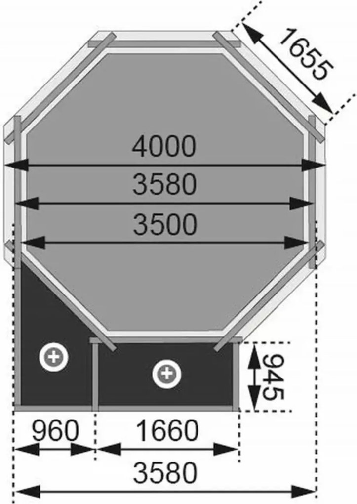 Bazén KARIBU model 1C (45628) 4,0 x 4,8 m LG3449