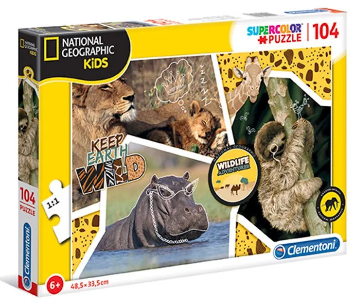 Clementoni - Puzzle NATIONAL GEOGRAPHIC 104 Divoké dobrodružství