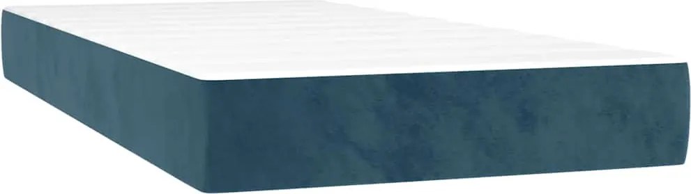 Box spring postel s matrací tmavě modrá 200x200 cm samet 3143167