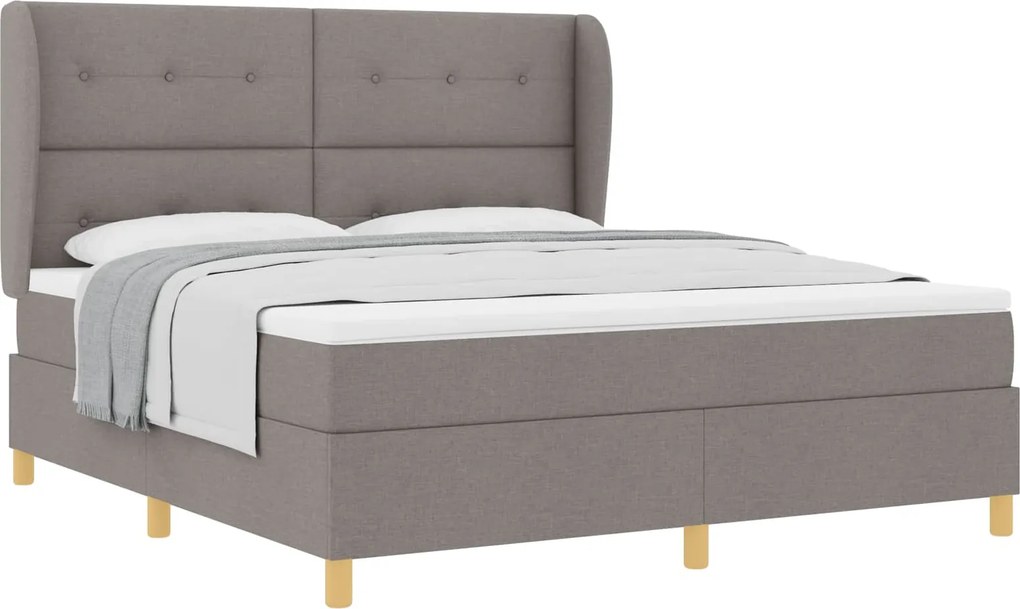 Postel s boxspringem s čelo Taupe 200 x 180 cm textil 3340771