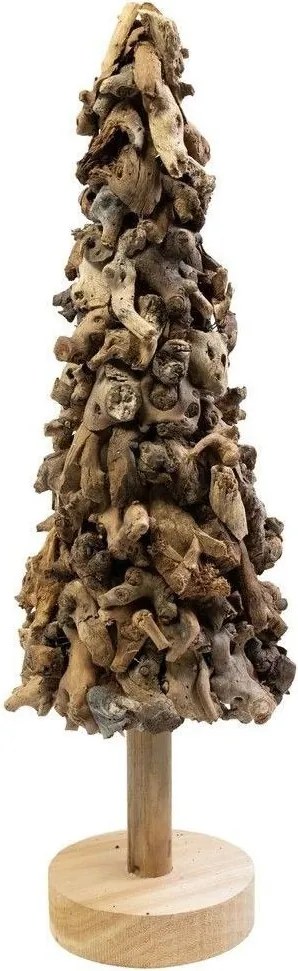 Vánoční dekorace stromek z kousků dřeva na podstavci L – 24*24*80 cm