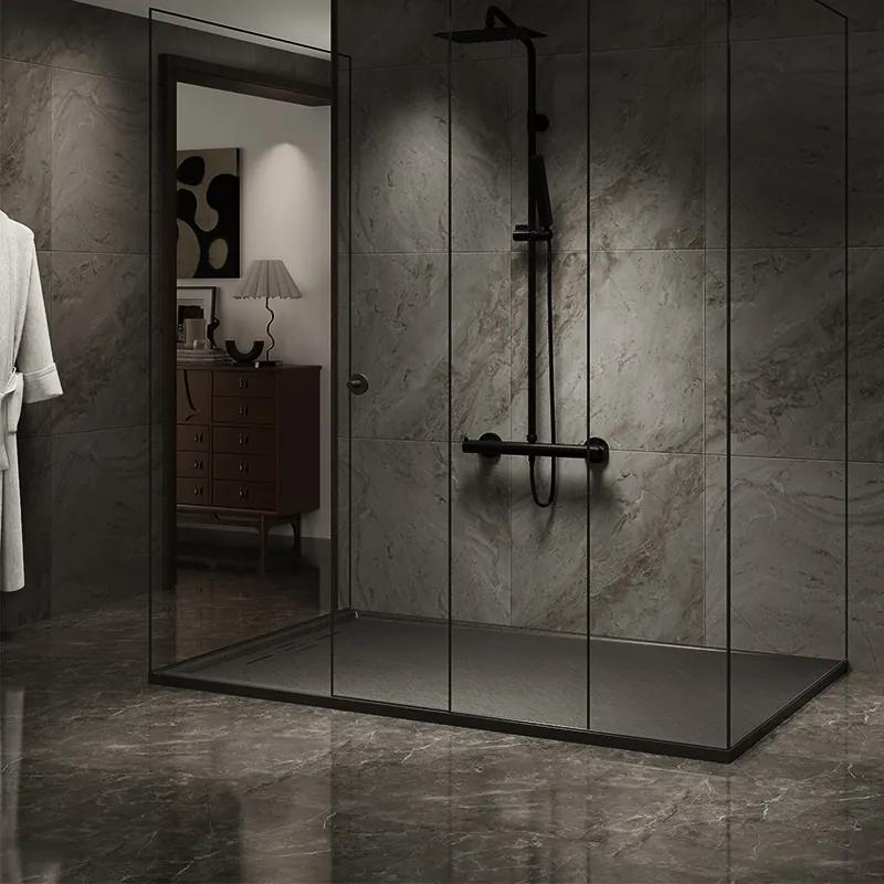 BPS-koupelny Obdélníková akrylátová sprchová vanička HYD-OSV-DEKO 120x80 černá