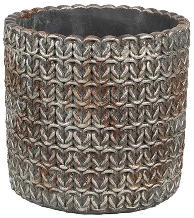 Kameninový květináč v designu pletiva S – 11 x 12 cm