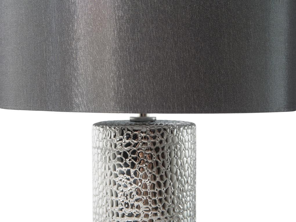 Černá a stříbrná stolní lampa na noční stolek AIKEN Beliani