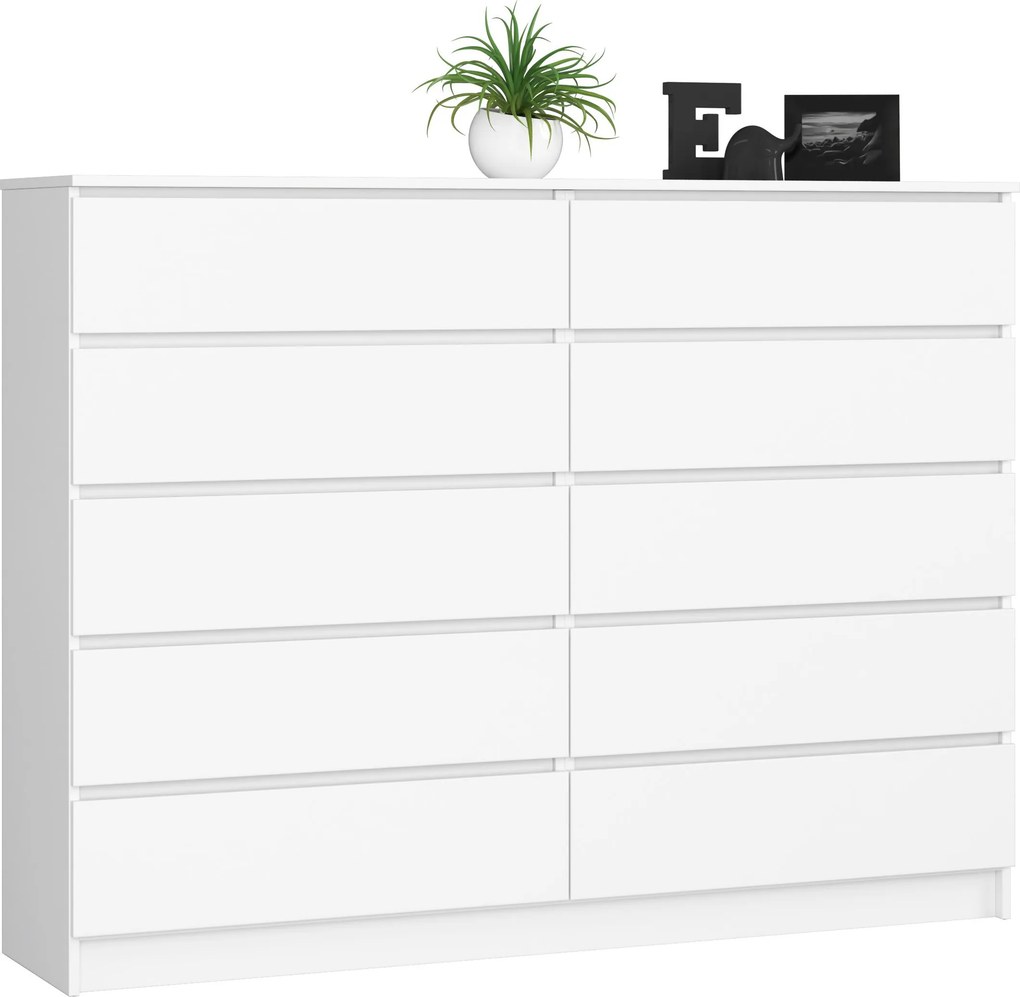 Komoda K160 10SZ bílá