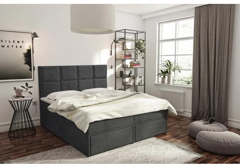 Kontinentální postel Hudson Lux 2, Rozměr postele: 140x200, Potah:: ekokůže Soft 011