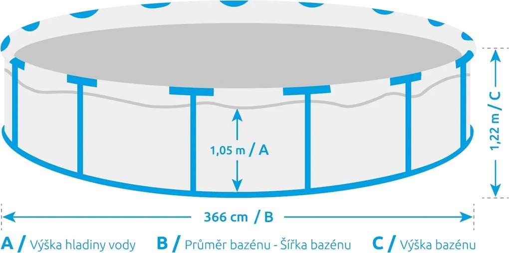 Marimex | Bazén Marimex Florida 3,66x1,22 m se zabudovaným skimmerem - motiv TEAK | 10340286