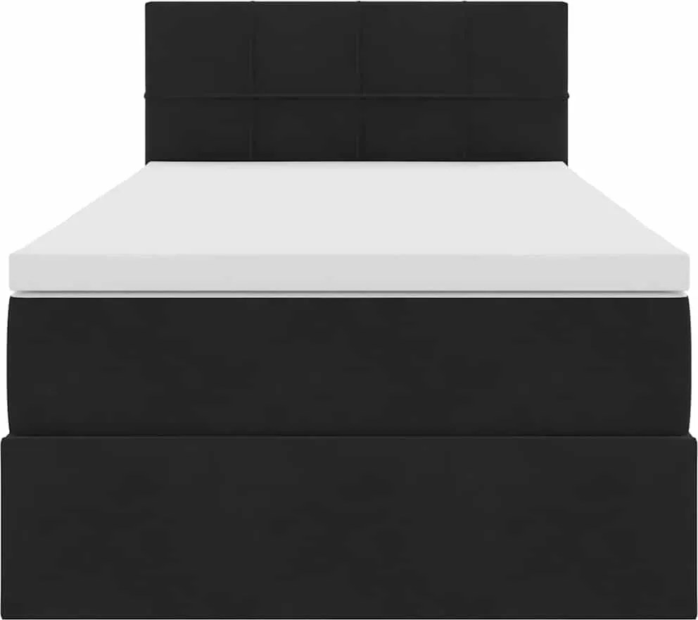 Postel s úložným prostorem s čelo Černá 100 x 200 cm samet 3370739