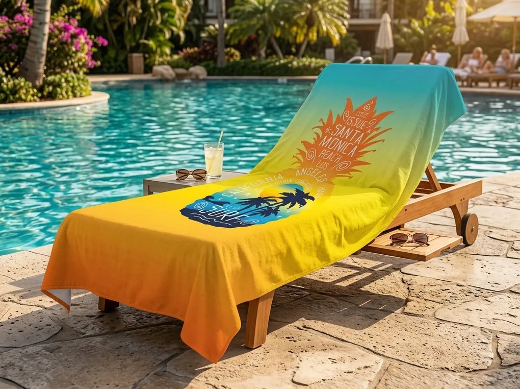 Rychleschnoucí XXL plážová osuška ANANARA barevná 150 x 210 cm, 100% mikrovlákno