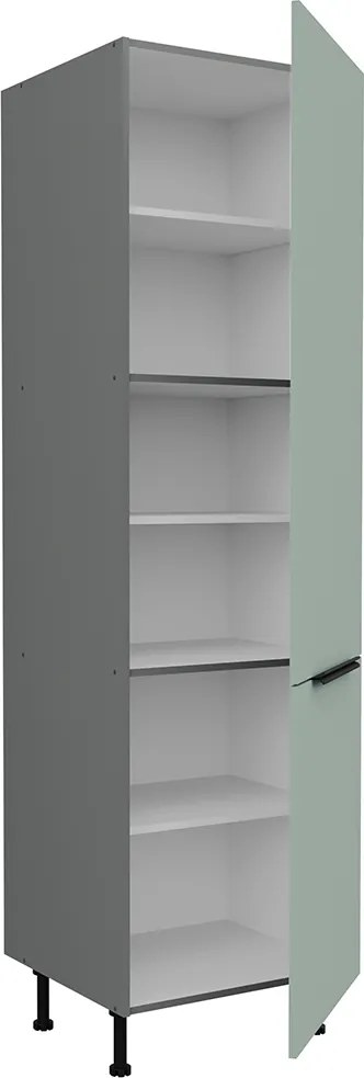 ARIA sa | vysoká skříňka 60 DK-215 2F potravinová s policemi | 60 cm | ANTI FINGERPRINT povrch | antracit/aquamarine
