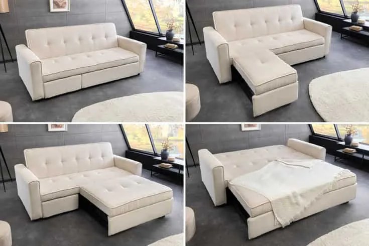 Designová rozkládací sedačka Zaragoza 180 cm béžový manšestr