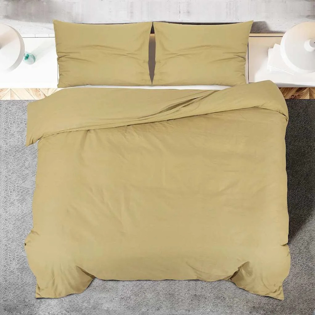 Sada ložního prádla taupe 220 x 240 cm lehké mikrovlákno 135987