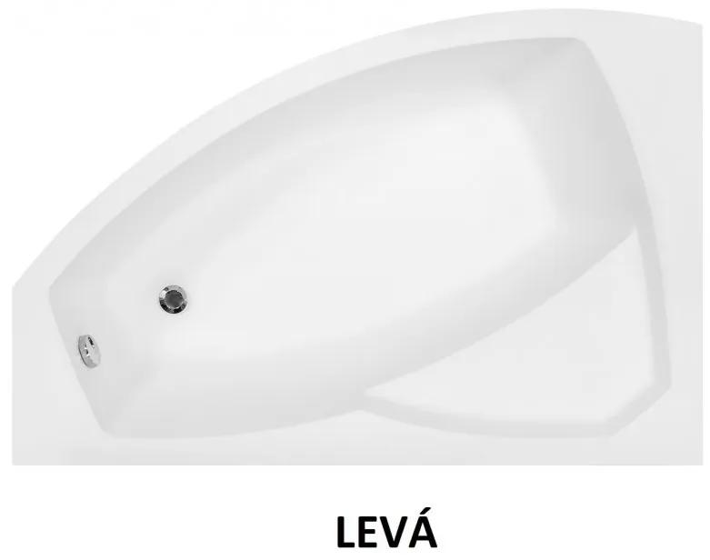 BESCO Asymetrická vana RIMA Nožičky k vaně - S nožičkami, Rozměr vany - 140 × 90 cm, Způsob provedení - Levé VANRIM140L+OLVPINOZ