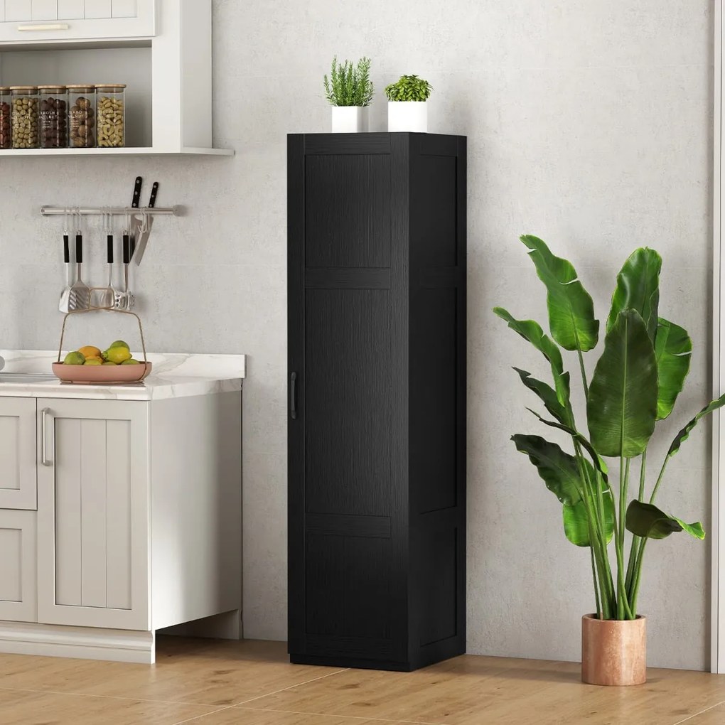 Costway 150 cm vysoká úložná skříňka volně stojící 4patrová podlahová s dvířky