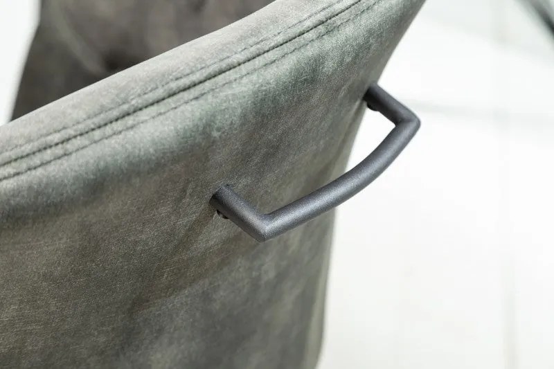 Moderní sametová židle šedá &ndash; Eremos II