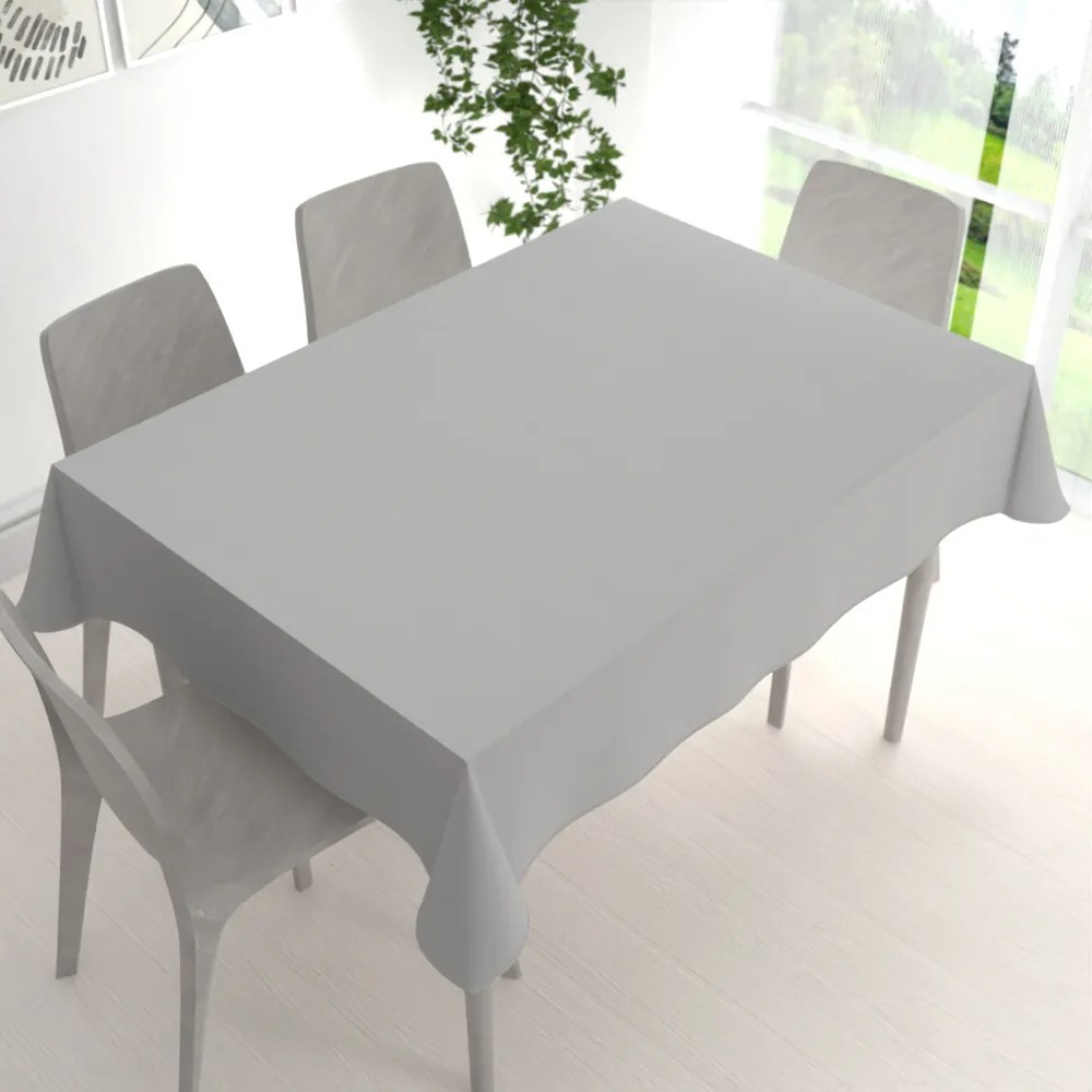 Biante Obdélníkový bavlněný saténový ubrus ST-012 Světle šedý 140x200 cm