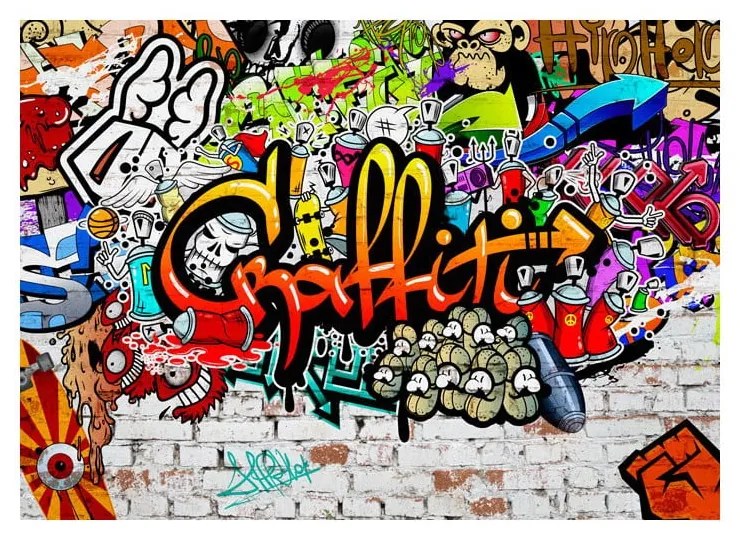 Velkoformátová tapeta Bimago Colourful Graffiti, 300 x 210 cm