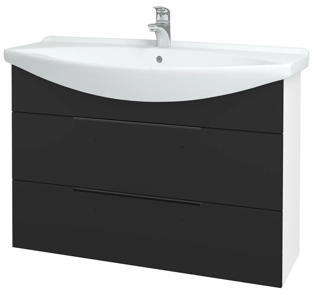 Dřevojas Koupelnová skříň TAKE IT SZZ2 105 Varianta: N01 Bílá lesk / Úchytka T07 / D16 Beton tmavý