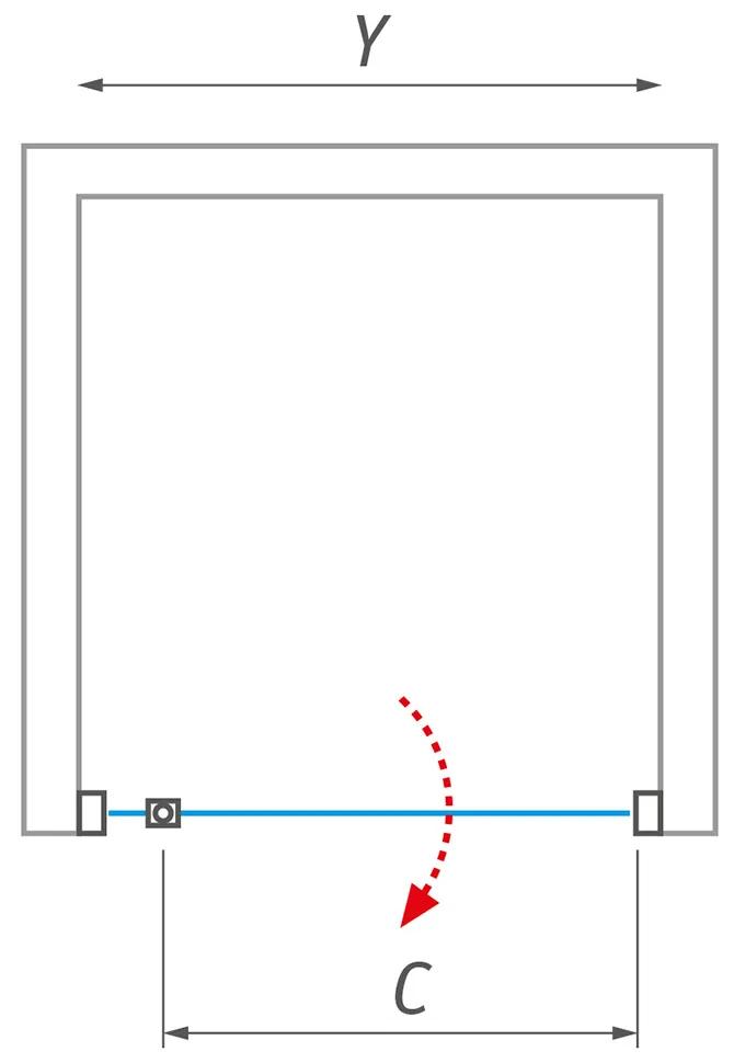 Roth PROXIMA LINE PXDO1N Jednokřídlé sprchové dveře pro instalaci do niky 80 cm Profil: Lesk, Sklo: Hladké čiré