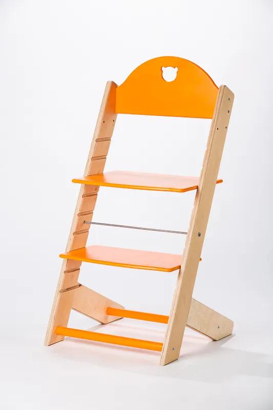Lucas Wood Style rostoucí židle MIXLE -  přírodní/oranžová rostoucí židle MIXLE: Srdíčko