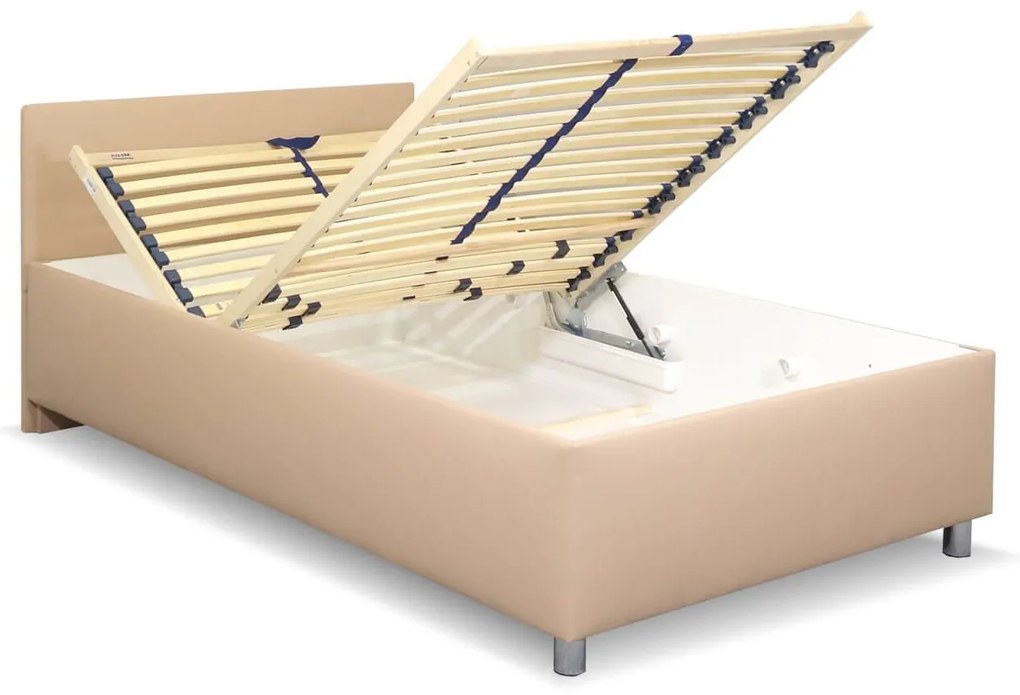 Zvýšená čalouněná postel Lyoneta, s úložným prostorem, 120x200