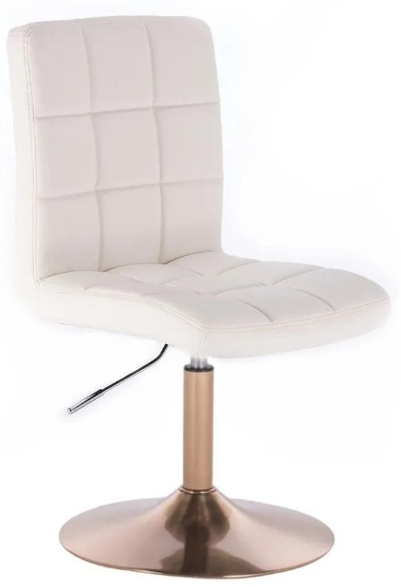 LuxuryForm Židle TOLEDO na zlatém talíři - bílá