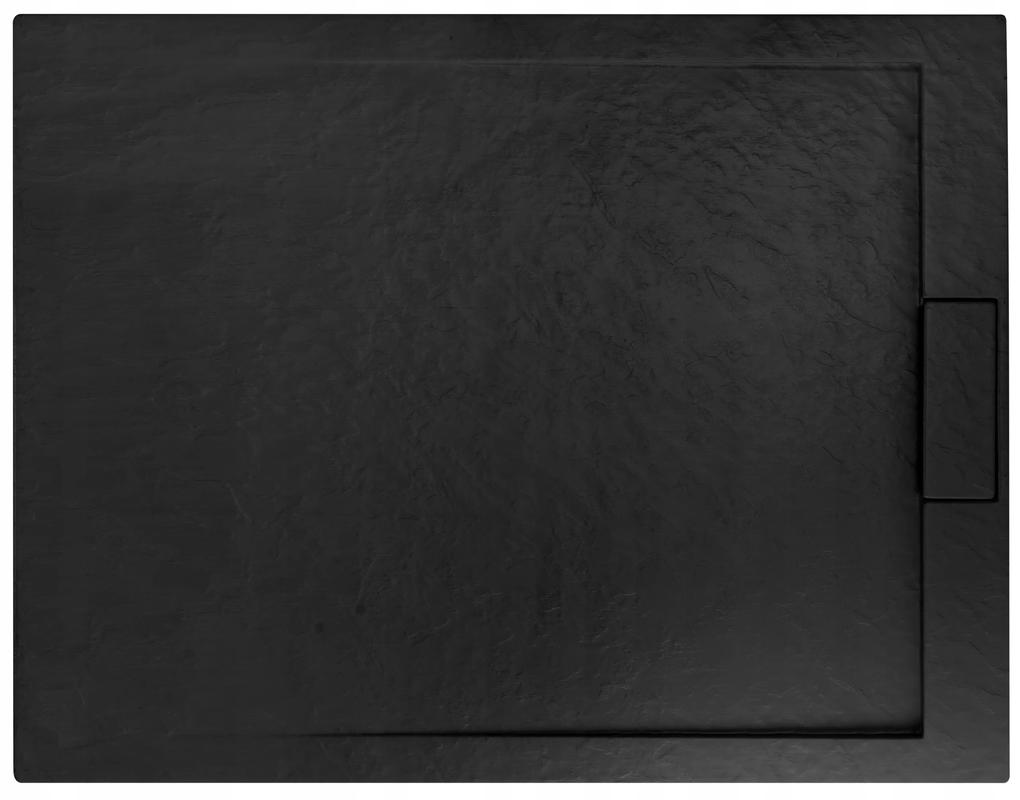 Sprchová vanička MAXMAX Rea GRAND 80x100 cm - imitace kamene - černá