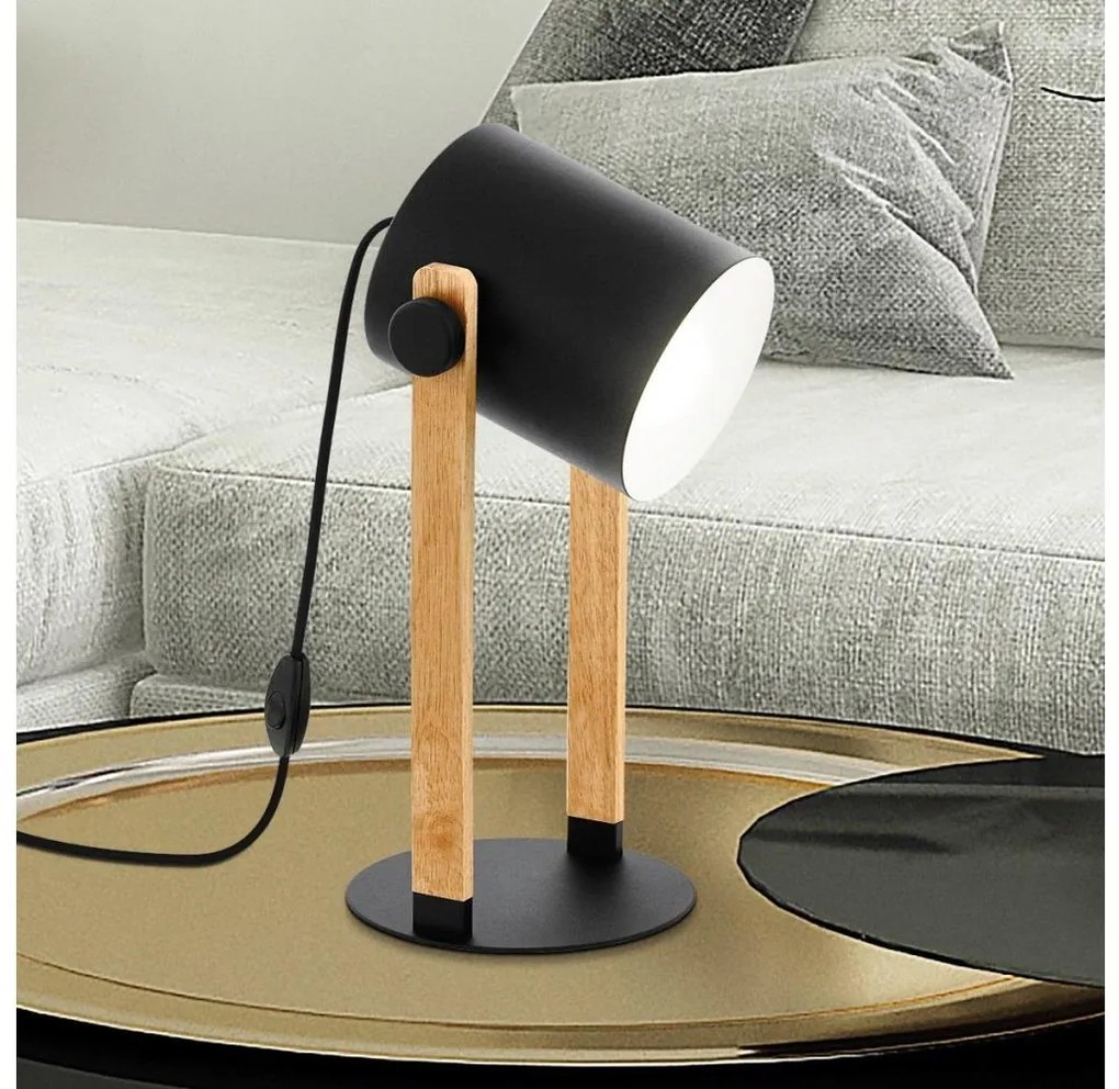 Eglo 43047 - Stolní lampa HORNWOOD 1xE27/28W/230V Biano.cz