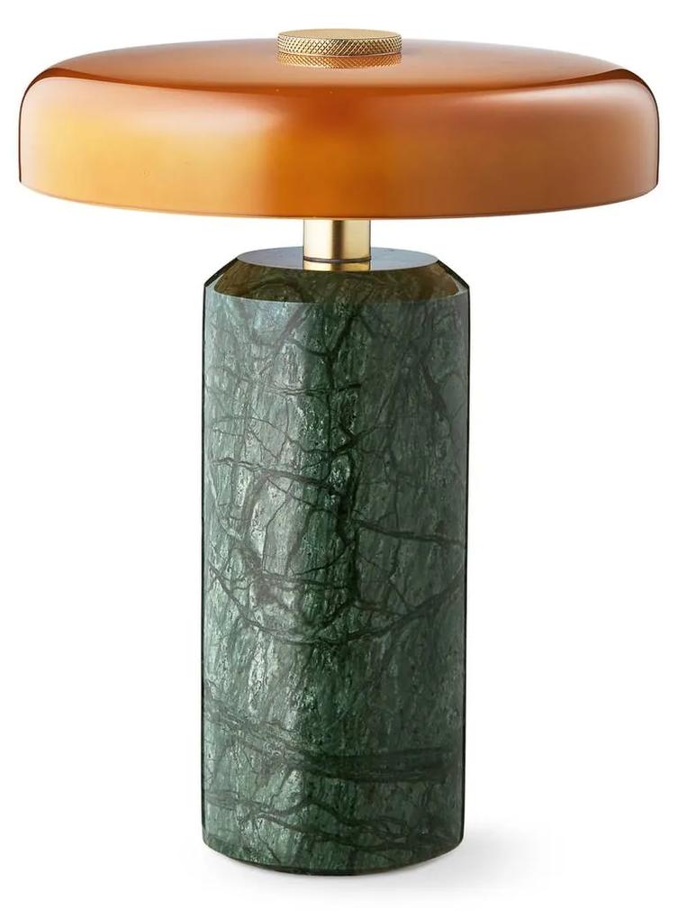 Nabíjecí stolní lampa Trip LED, zelená / oranžová, mramor, sklo, IP44