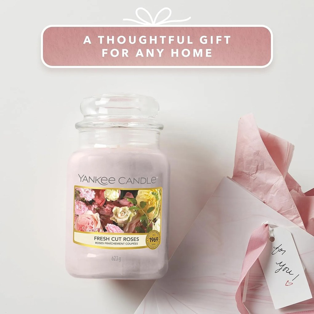 Yankee Candle vonná svíčka Classic ve skle velká Fresh Cut Roses 623 g