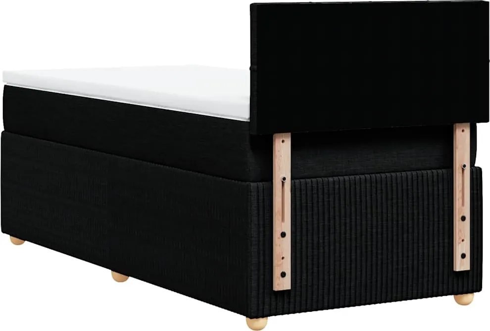 Box spring postel s matrací černá 80 x 200 cm textil 3287285