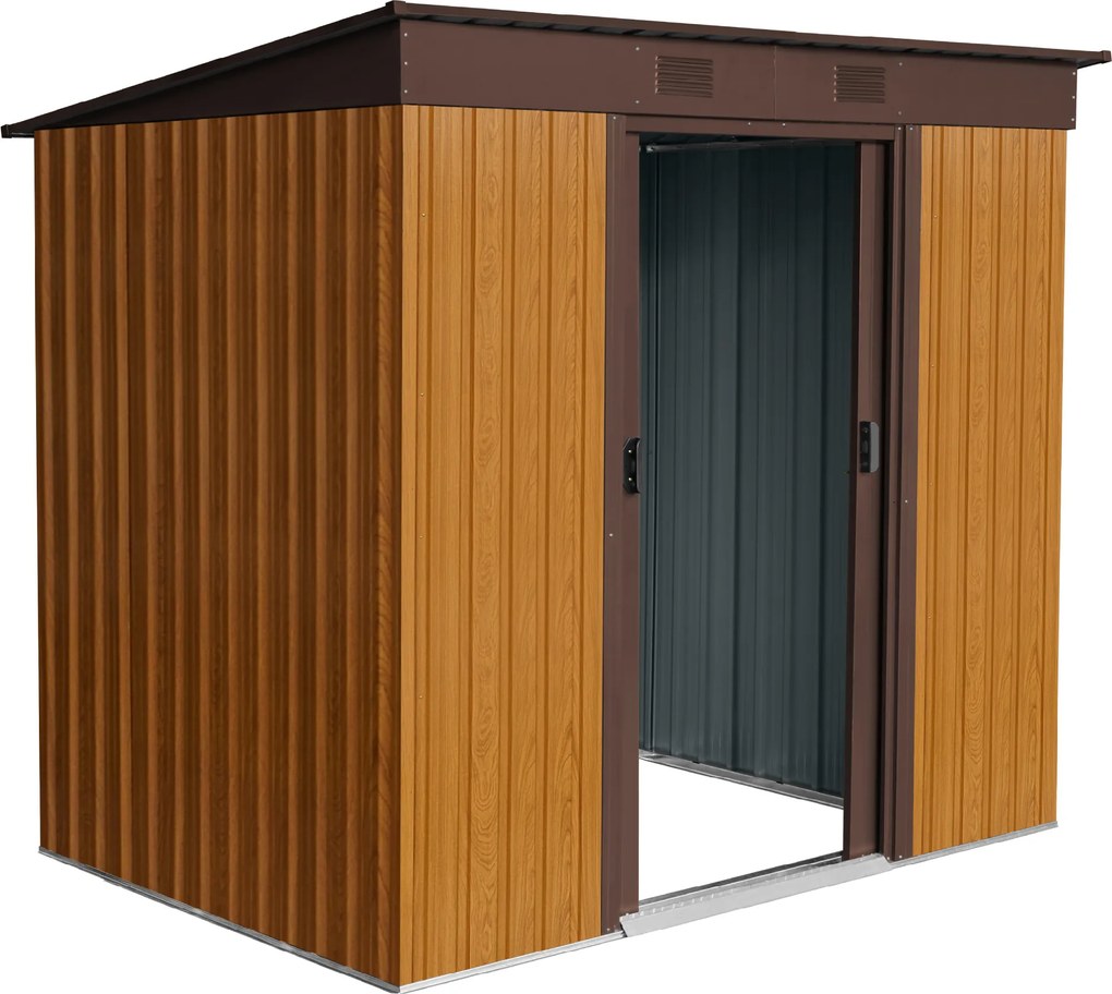 Zahradní domek BestBerg ZD-67RWB / 4,3 m² / 197 × 217 × 202 cm / dekor dřeva/hnědá