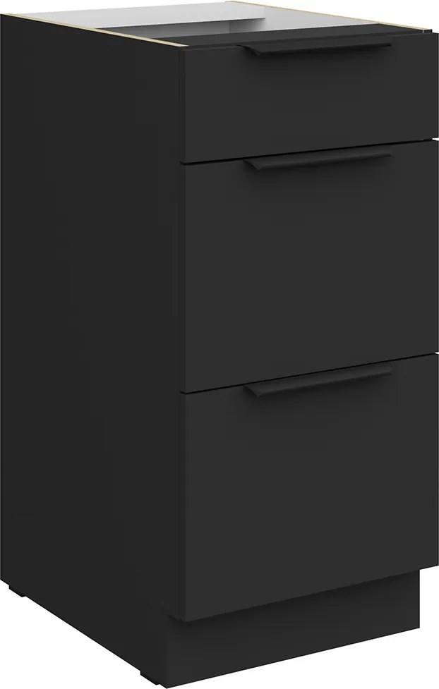 ARIA cc | dolní skříňka 40 D 3S zásuvková | 40 cm | PREMIUM BOX | černá