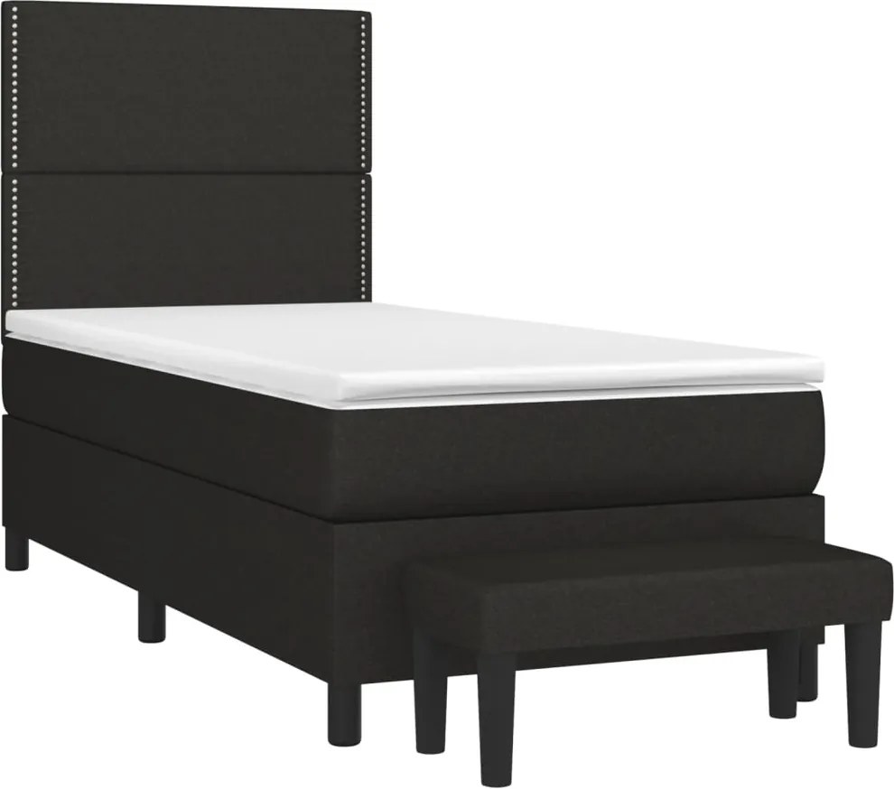 Box spring postel s matrací černá 100 x 200 cm textil 3136495