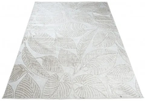 Moderní kusový koberec Isphahan 84162/575 Listy krémový béžový Rozměr: 80x150 cm