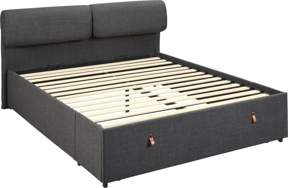 ACTONA GROUP Čalouněná postel CALVI tmavě šedá 140x190 H000024736