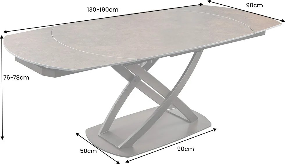 Roztahovací jídelní stůl Rafiqa 130-190 cm bronz