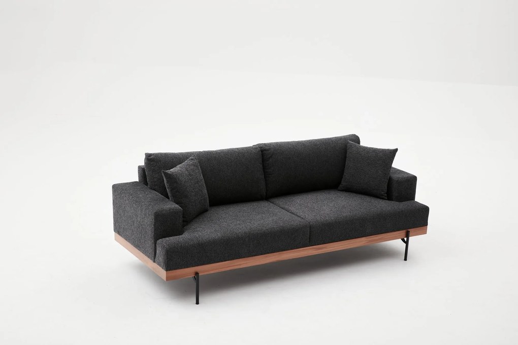 Atelier del Sofa 3-místná pohovka Liva - Anthracite, Antracitová