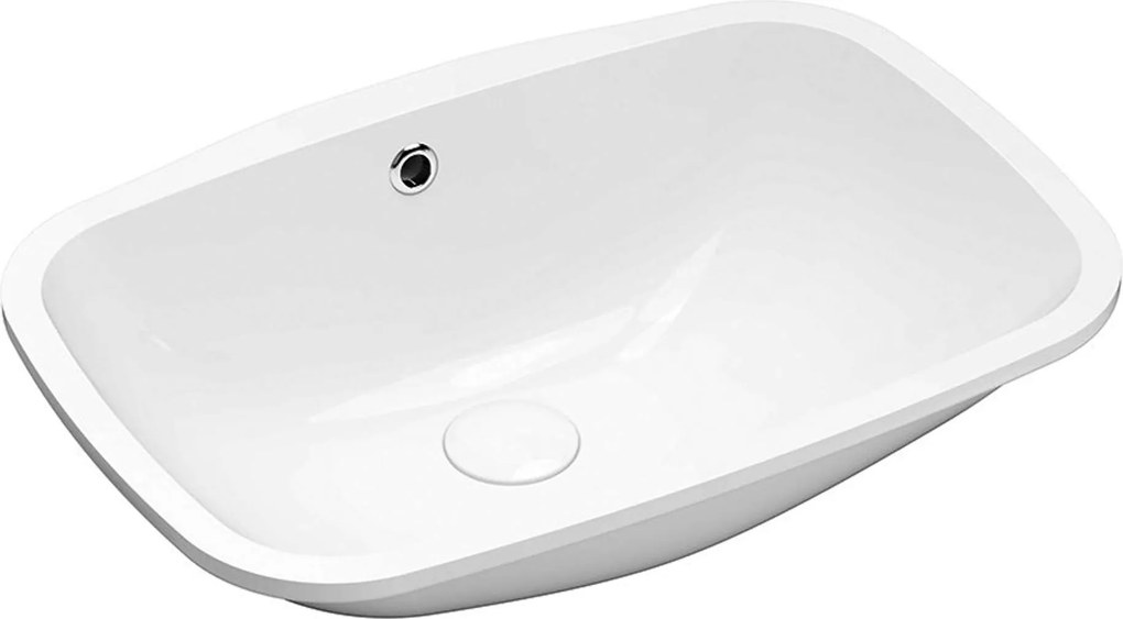 Sapho - Umyvadlo pod desku Nuvo, 55x38 cm, bez přepadu, bez otvoru pro baterii, bílá 50354
