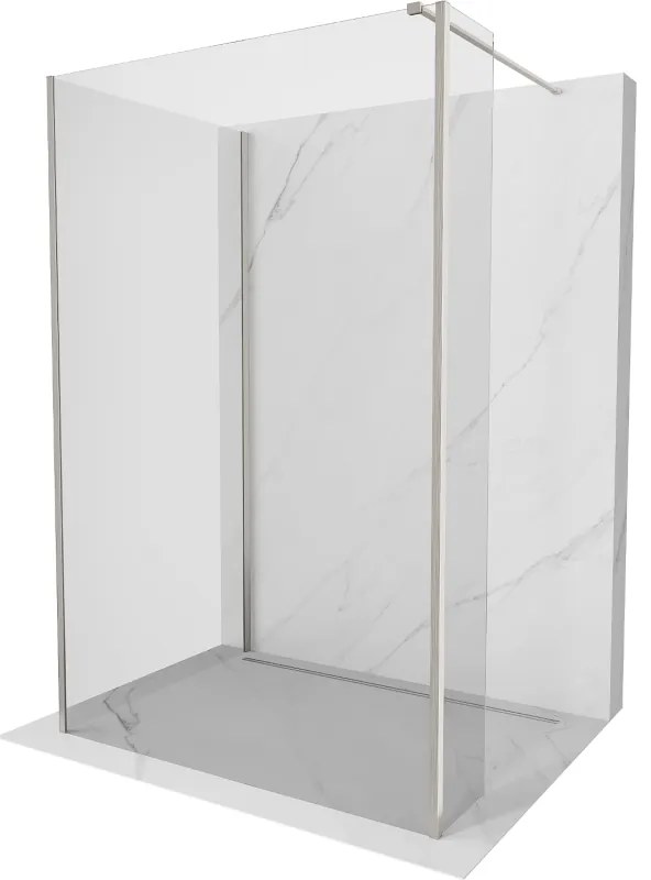 Mexen Kioto sprchová stěna Walk-in 120 x 120 x 40 cm, transparentní, kartáčovaný nikl - 800-120-120-221-97-00-040