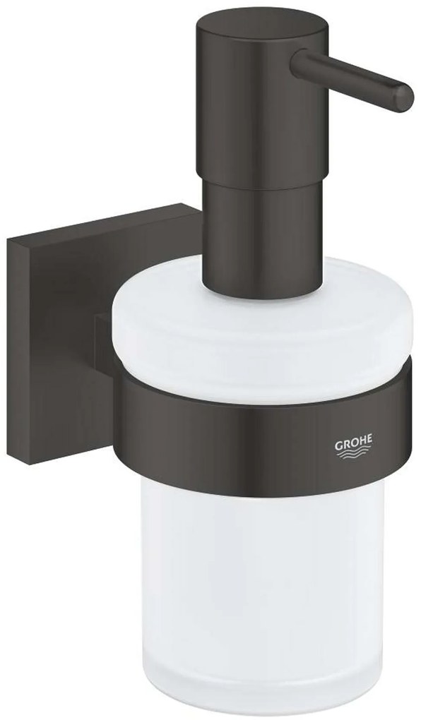 Grohe QuickFix Start Cube - Dávkovač mýdla s držákem, sklo/matná černá 410982430