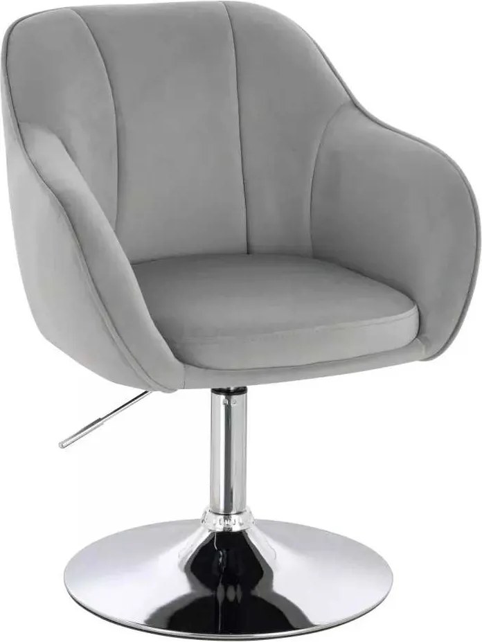 LuxuryForm DESIGN Otočná židle AVOLA VELUR na stříbrném talíři - světle šedá