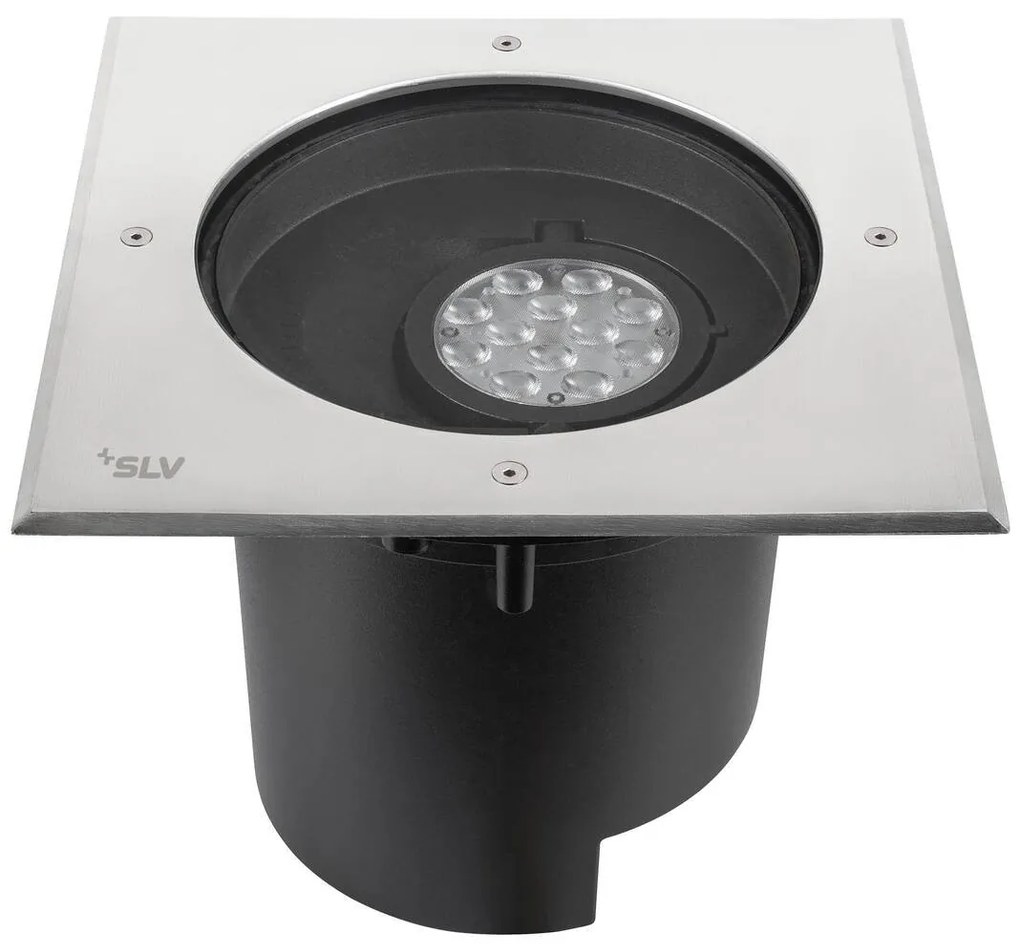 LA 1009171 DASAR® XL svítidlo do země, asymetrické, 3000K, 70°/40°, IP65/IP67, čtvercové, nerezová ocel / černá - BIG WHITE (SLV)