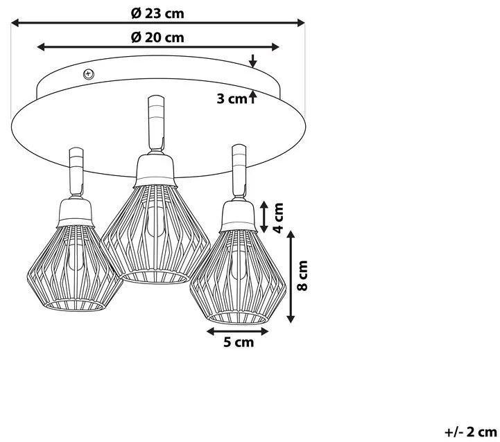 Stropní lampa černá/měděná VOLGA M Beliani